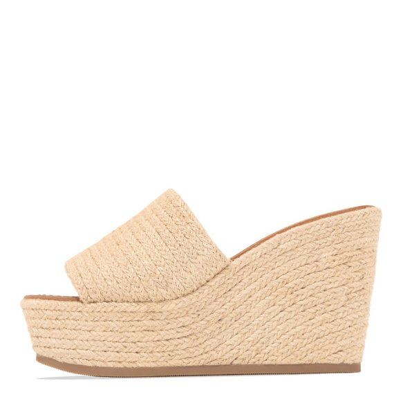 Soda | Shoes | New Natural Jute Raffia Open Toe Platform Wedge High ...